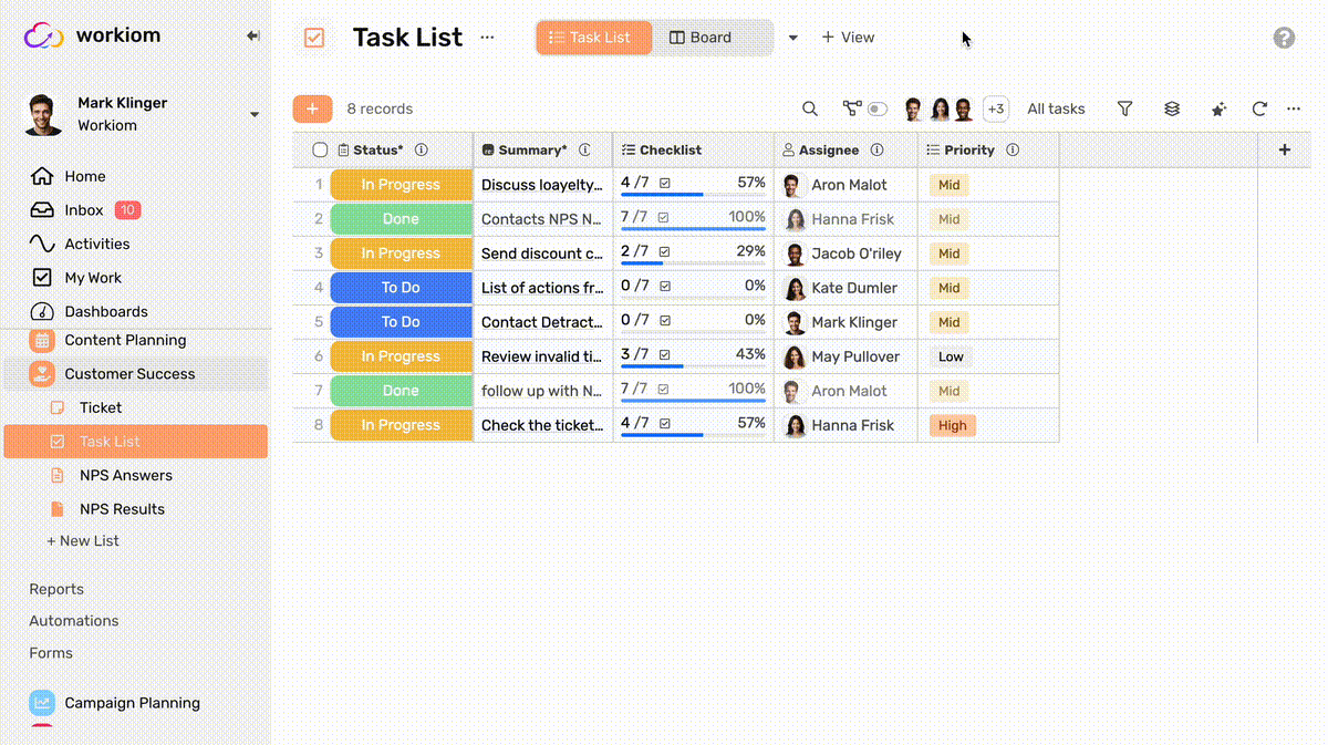 Workiom Help Center | Progress Bar